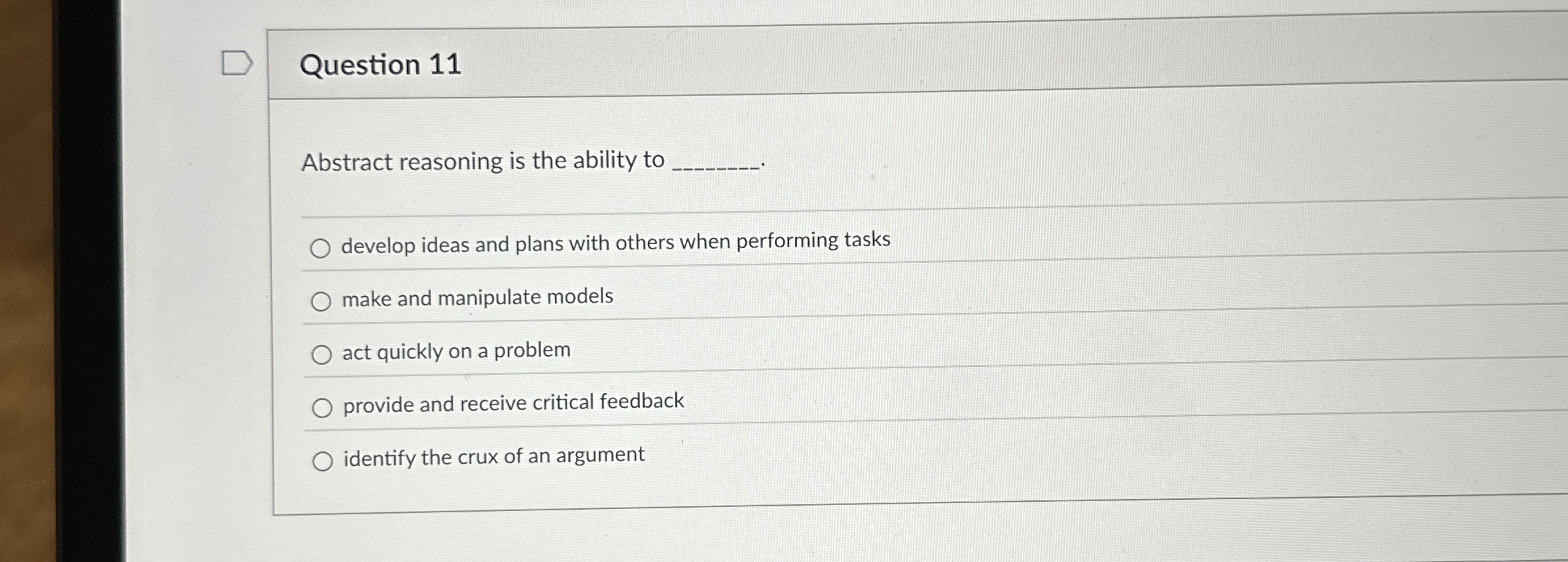 Solved Question 11Abstract reasoning is the ability | Chegg.com