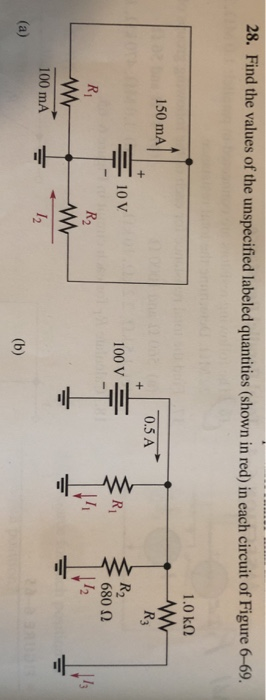 Solved 28. Find the values of the unspecified labeled | Chegg.com