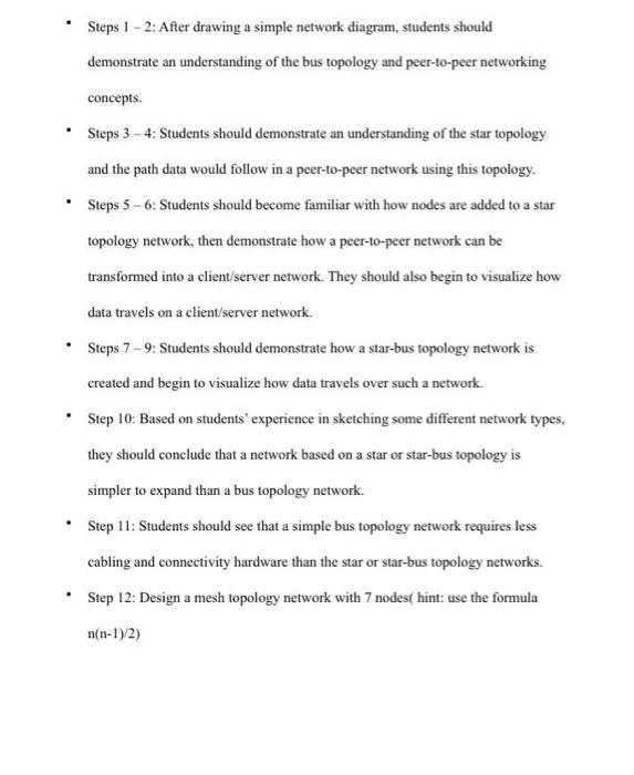 Solved Steps 1-2: After drawing a simple network diagram, | Chegg.com