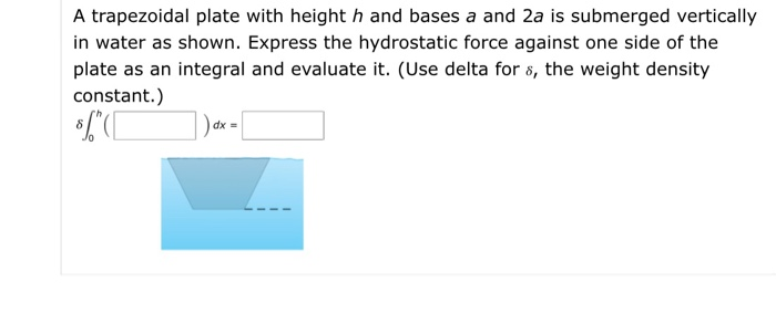 Solved A trapezoidal plate with height h and bases a and 2a | Chegg.com