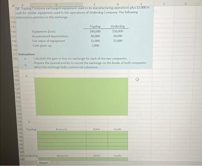 Solved cash for similar equipment used in the operations of | Chegg.com