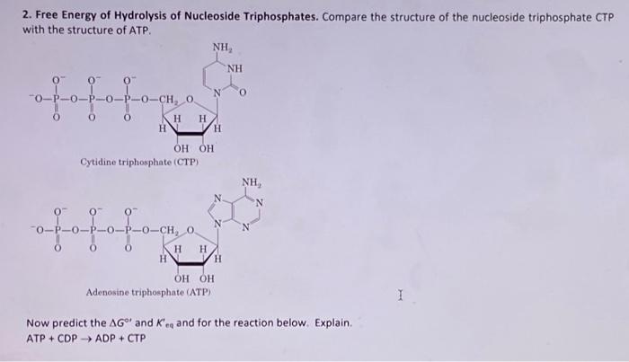 Solved 2. Free Energy of Hydrolysis of Nucleoside | Chegg.com