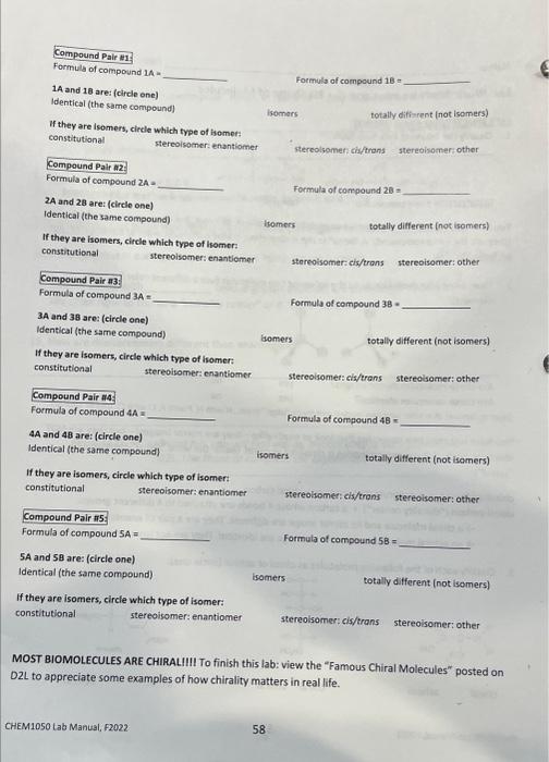 Solved Compound 1A: Compound 1B: Station 2Compound | Chegg.com