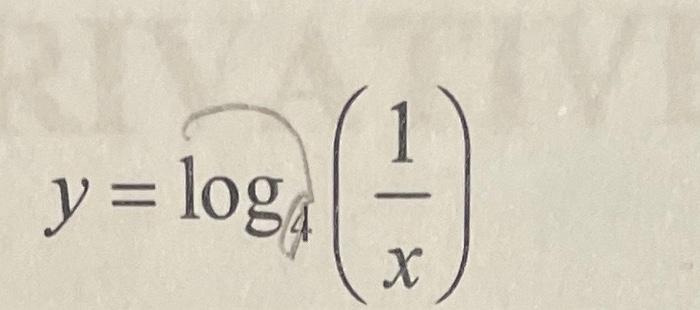 y=log4(x1) | Chegg.com