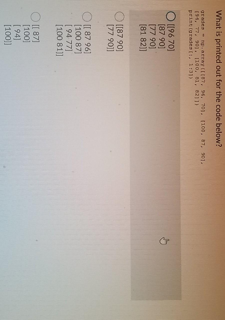 Solved What is printed out for the code below? grades = | Chegg.com