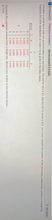 Solved 0/10 points Previous Answers DevoreStat9 5..026. My | Chegg.com