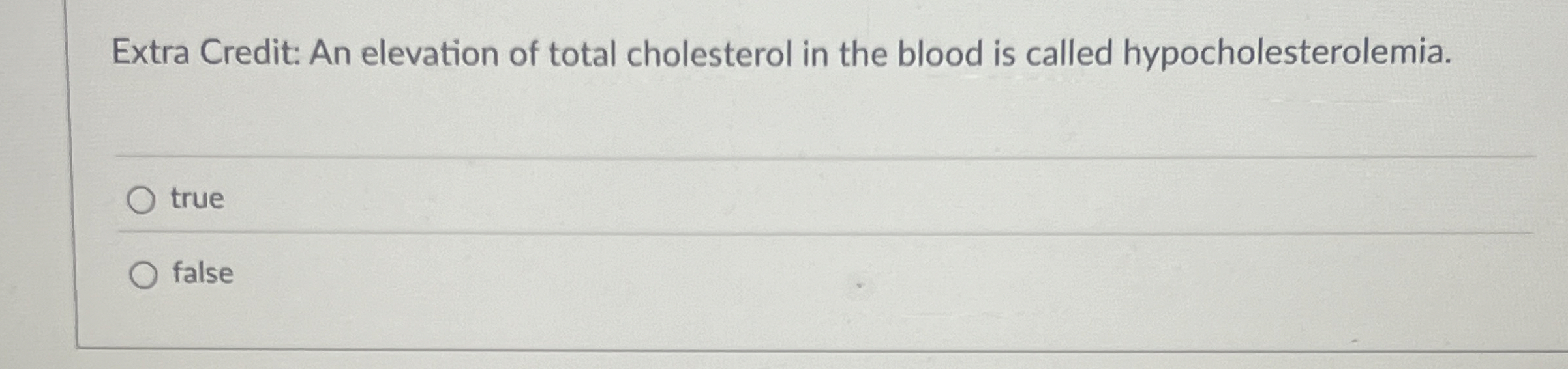 Solved Extra Credit: An elevation of total cholesterol in | Chegg.com