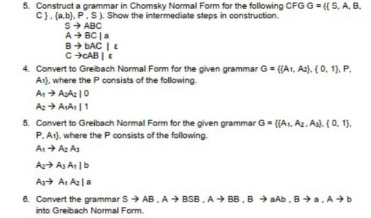 Solved Construct a grammar in Chomsky Normal Form for the | Chegg.com