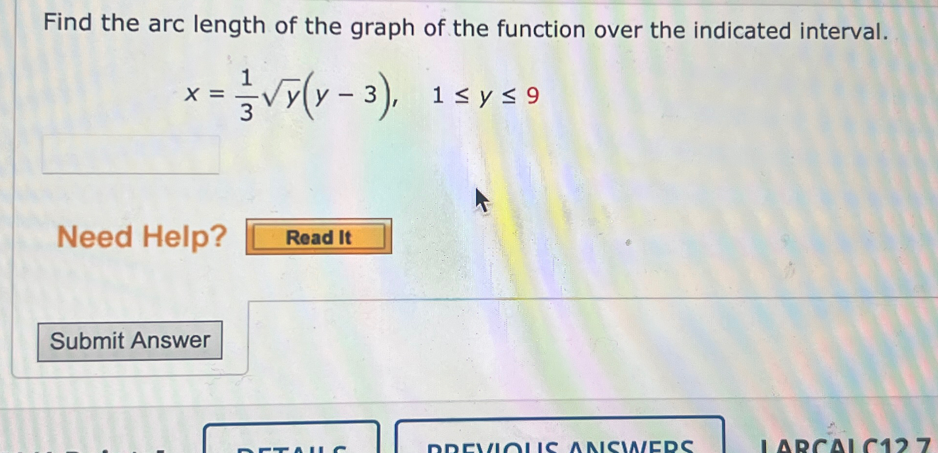 Solved Find the arc length of the graph of the function over | Chegg.com