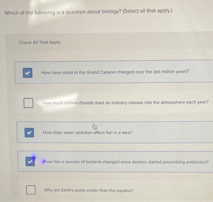 Solved Questions about biology Which of the following is a | Chegg.com