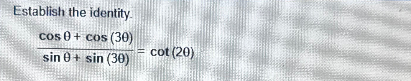 Solved Establish the | Chegg.com