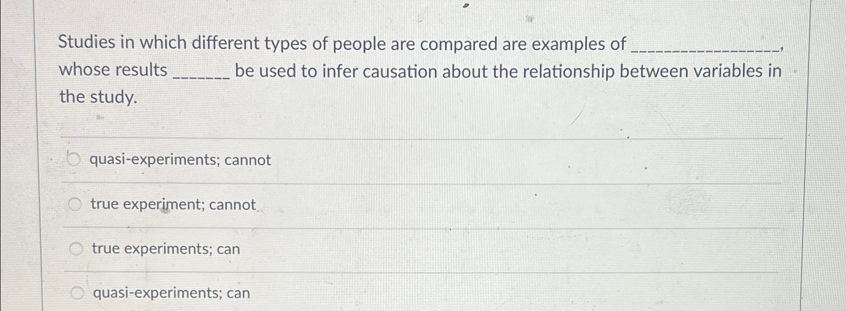 Solved Studies in which different types of people are | Chegg.com