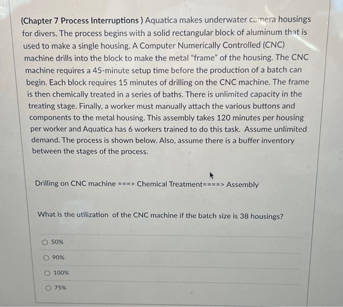 Solved (Chapter 7 Process Interruptions) Aquatica makes | Chegg.com