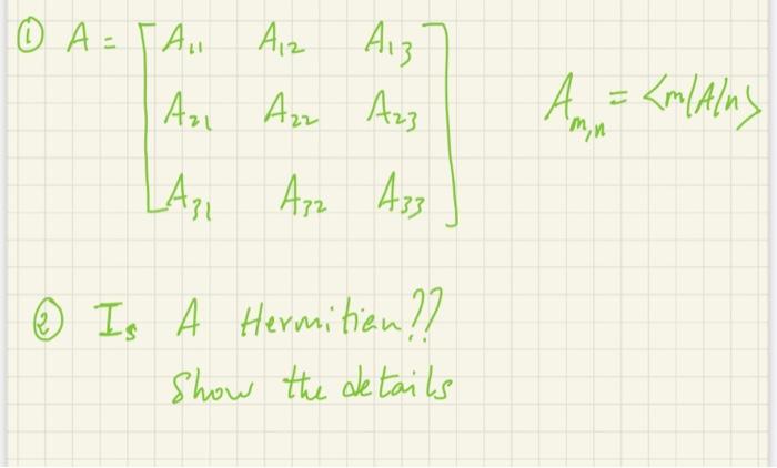Solved Solve matrix A.A is the operator: | alpha>