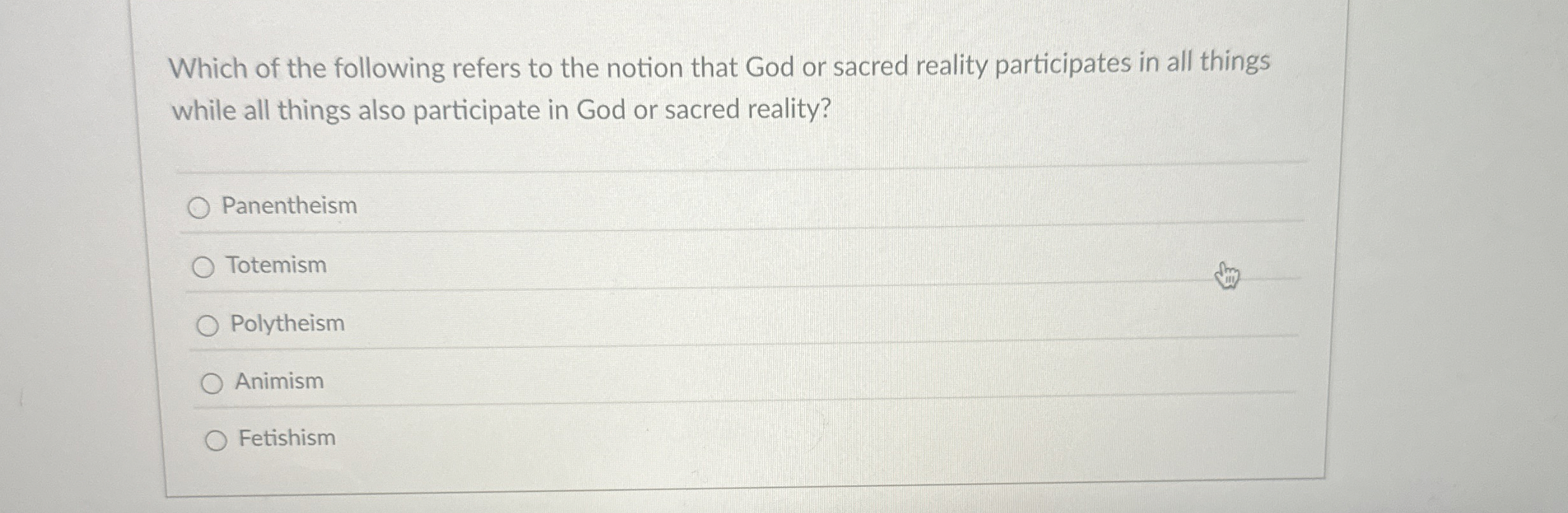 Solved Which of the following refers to the notion that God | Chegg.com