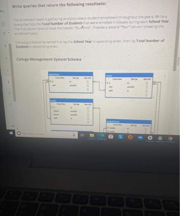 Write queries that return the following resultsets: 2 | Chegg.com