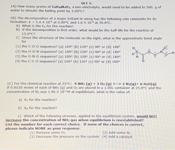 Solved SET 1: 1A) How many grams of \\( \\mathrm{CsH}_{10} | Chegg.com