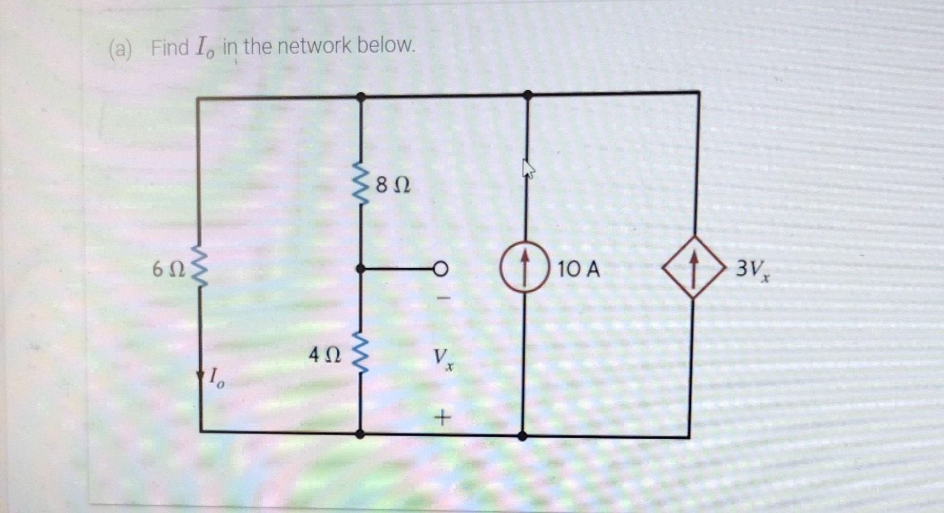 Solved (a) Find Io in the network below. | Chegg.com