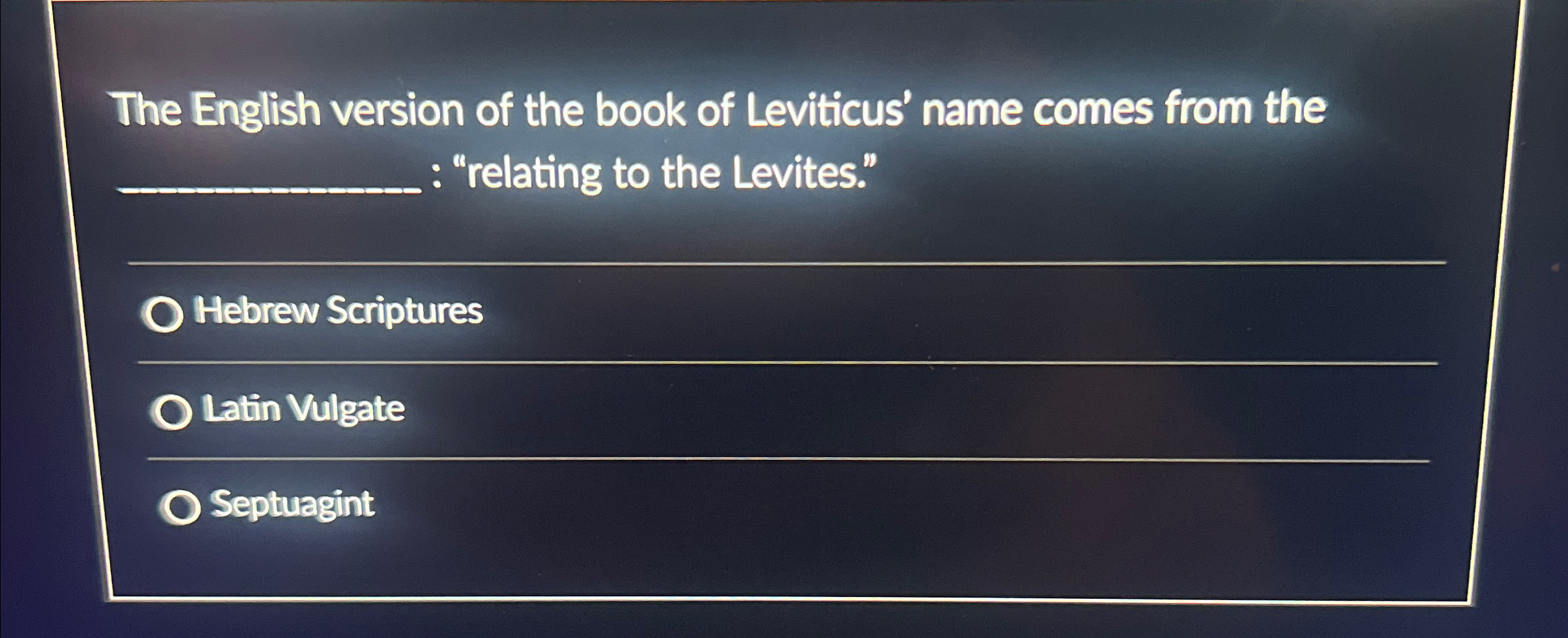 Solved The English version of the book of Leviticus' name | Chegg.com