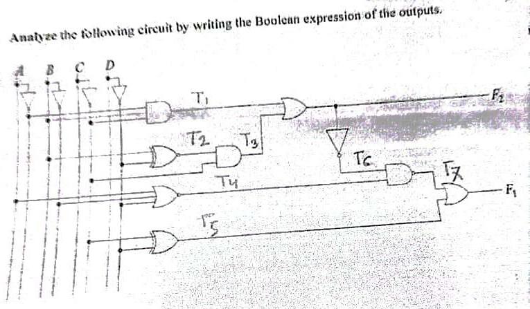 Solved Anatyze the folfowing circuit by writing the Boolean | Chegg.com