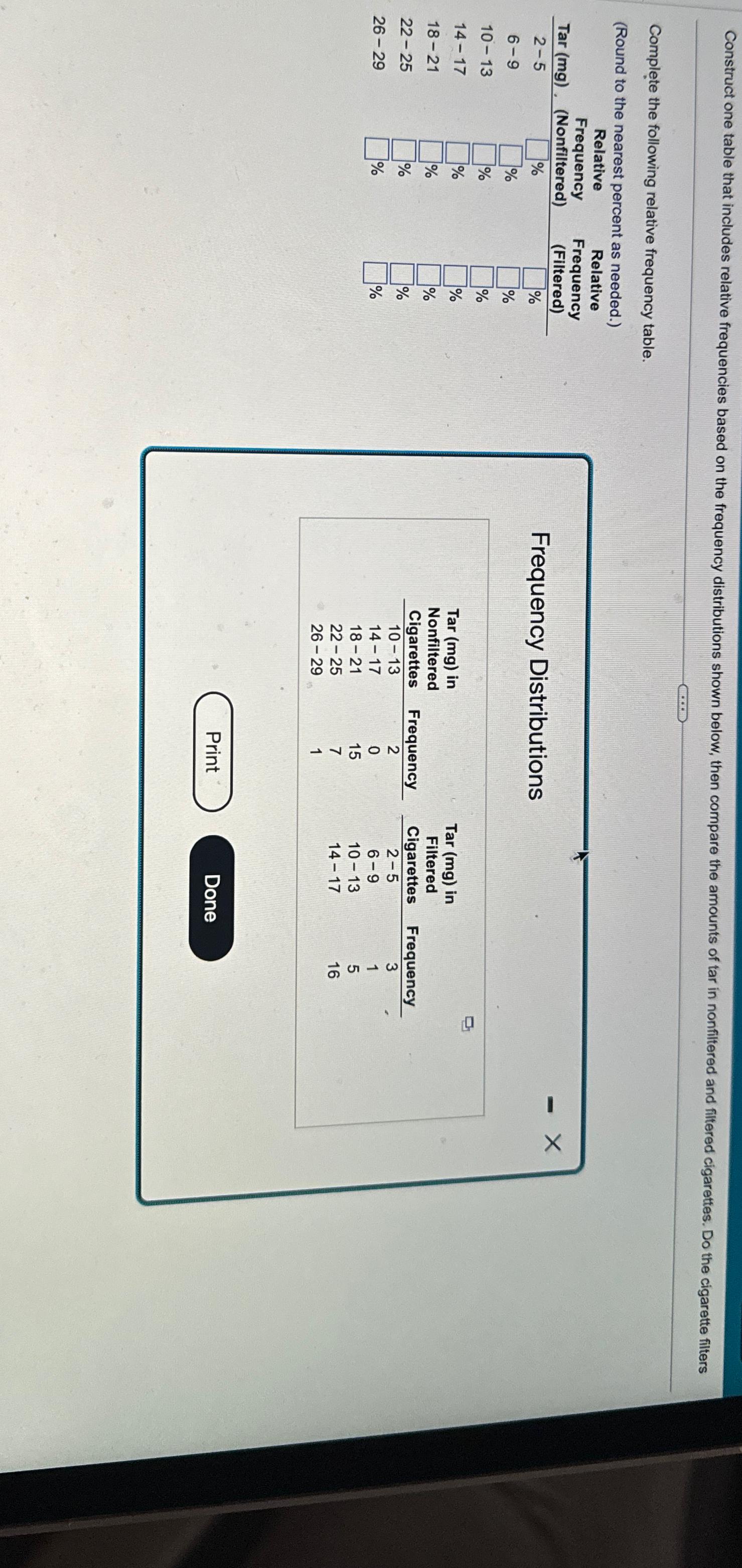 Solved Complete the following relative frequency | Chegg.com