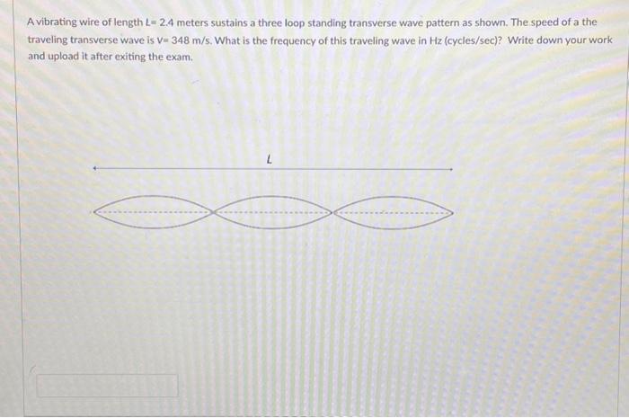Solved A vibrating wire of length L=2.4 meters sustains a | Chegg.com