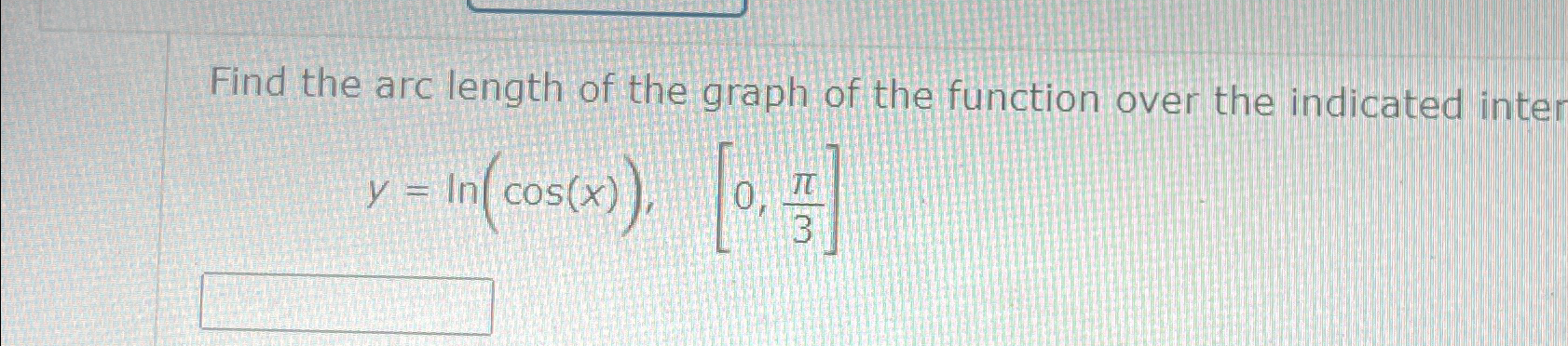 Solved Find the arc length of the graph of the function over | Chegg.com