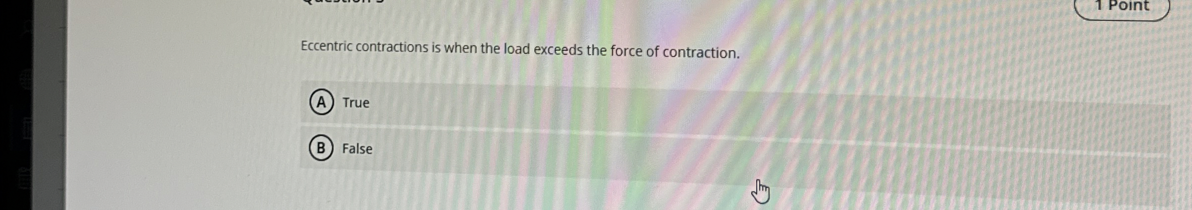 Solved Eccentric contractions is when the load exceeds the | Chegg.com