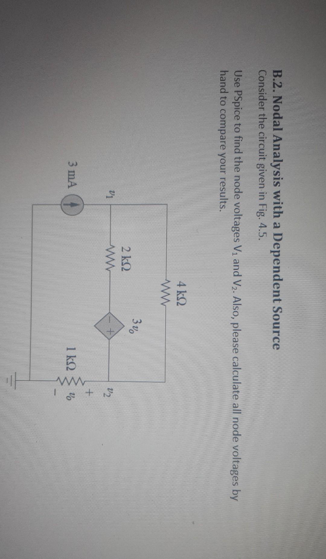 Solved B.2. Nodal Analysis with a Dependent Source Consider | Chegg.com