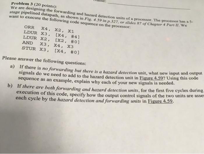Solved We are designing the forwarding and hazard detection | Chegg.com