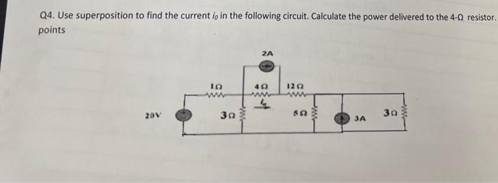 Solved Q4. Use superposition to find the current i0 in the | Chegg.com