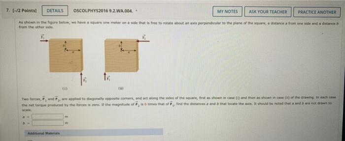 Solved 7. (-/2 Points DETAILS OSCOLPHYS2016 9.2.A.004. MY | Chegg.com