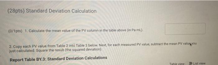 Solved Table view List View PV Measurements and Calculations | Chegg.com