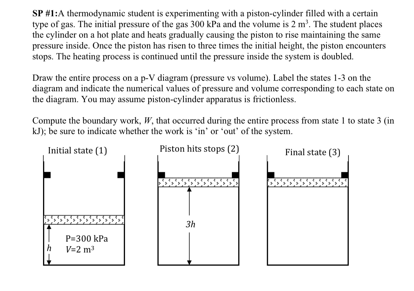 Solved SP #1:A thermodynamic student is experimenting with a | Chegg.com
