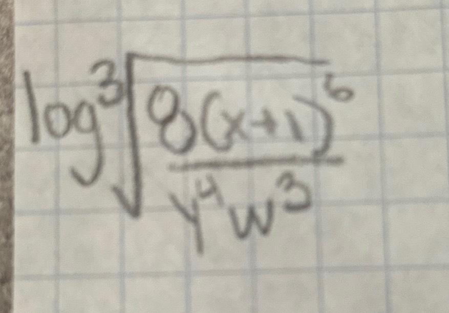 Solved log8(x+1)6y4w33 | Chegg.com