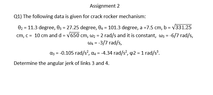 Solved Assignment 2Q1) ﻿The following data is given for | Chegg.com
