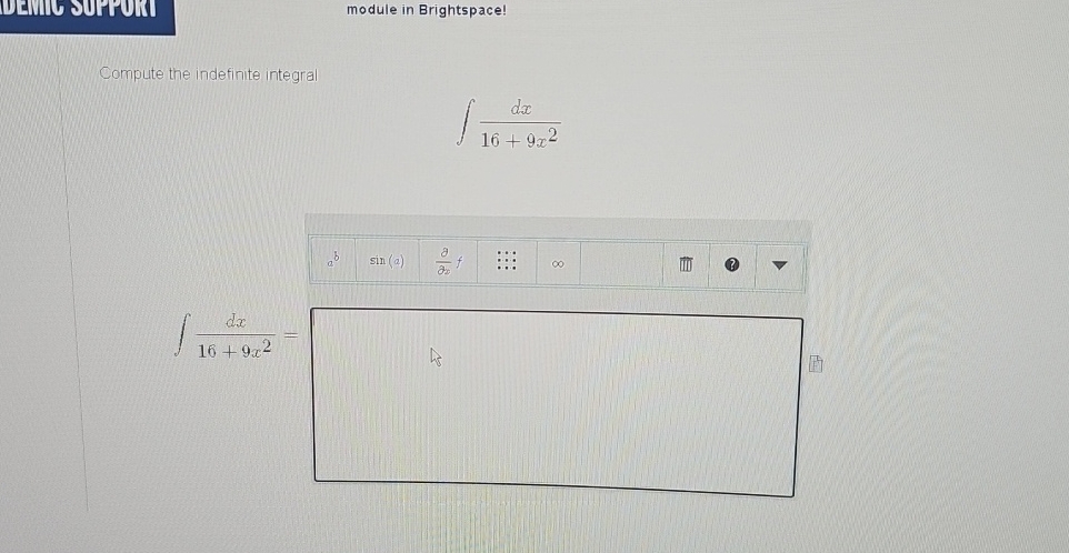 Solved module in Brightspace!Compute the indefinite | Chegg.com