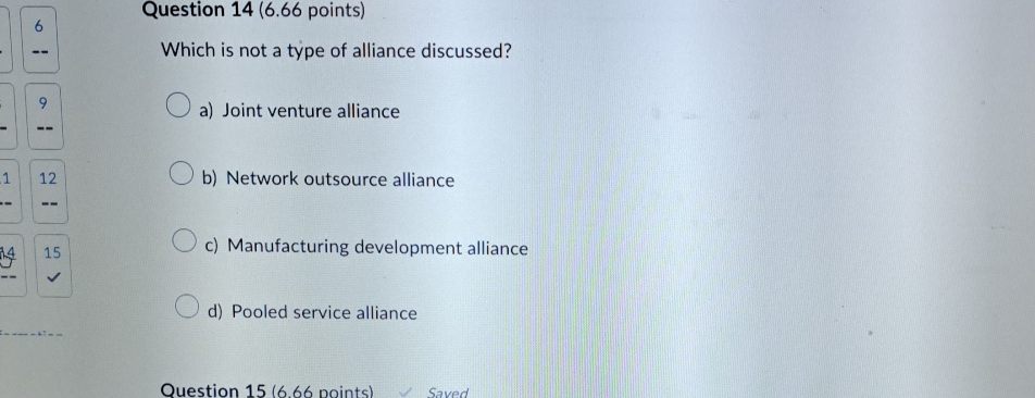 Solved 6Question 14 (6.66 ﻿points)Which is not a type of | Chegg.com