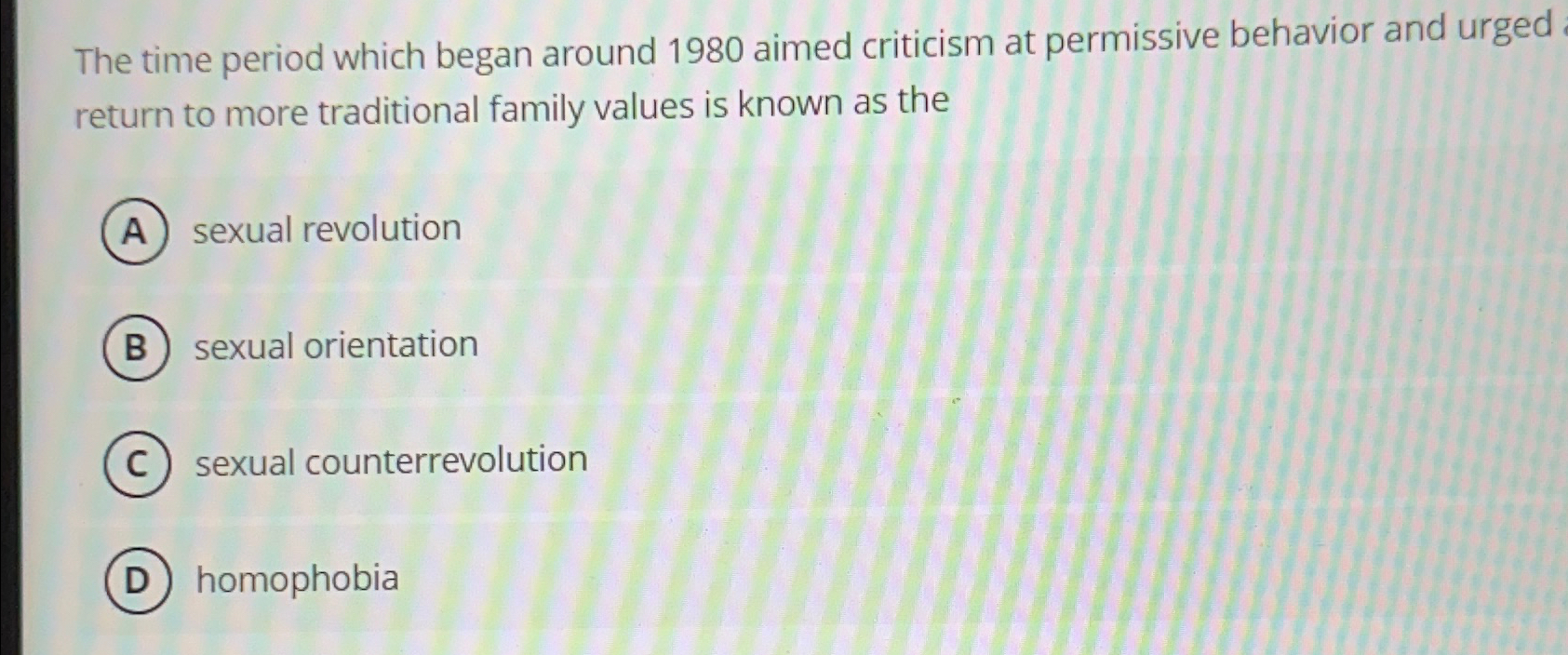 Solved The time period which began around 1980 ﻿aimed | Chegg.com