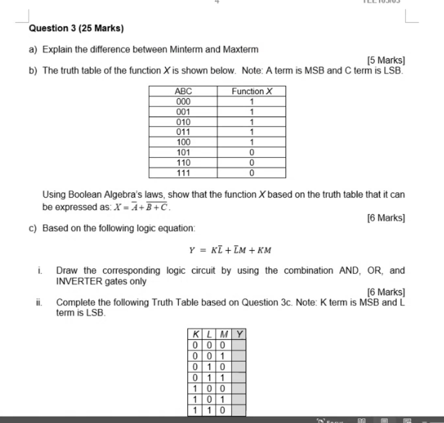 Solved Question 3 (25 ﻿Marks)a) ﻿Explain the difference | Chegg.com