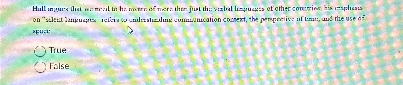 Solved Hall argues that we need to be aware of more than | Chegg.com