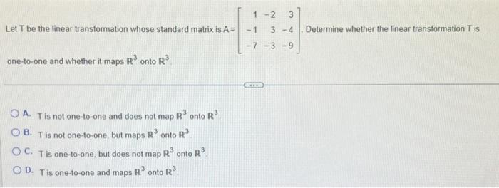 Solved Let T be the linear transformation whose standard | Chegg.com