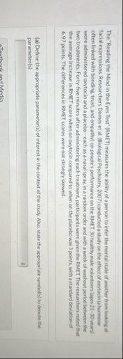 Solved The "Reading the Mind in the Eyes Test" (RMET) | Chegg.com