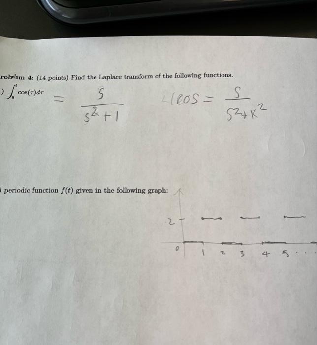 Solved roblem 4: (14 points) Find the Laplace transform of | Chegg.com