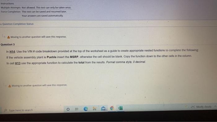 Solved Test Information Description Instructions Muttle | Chegg.com