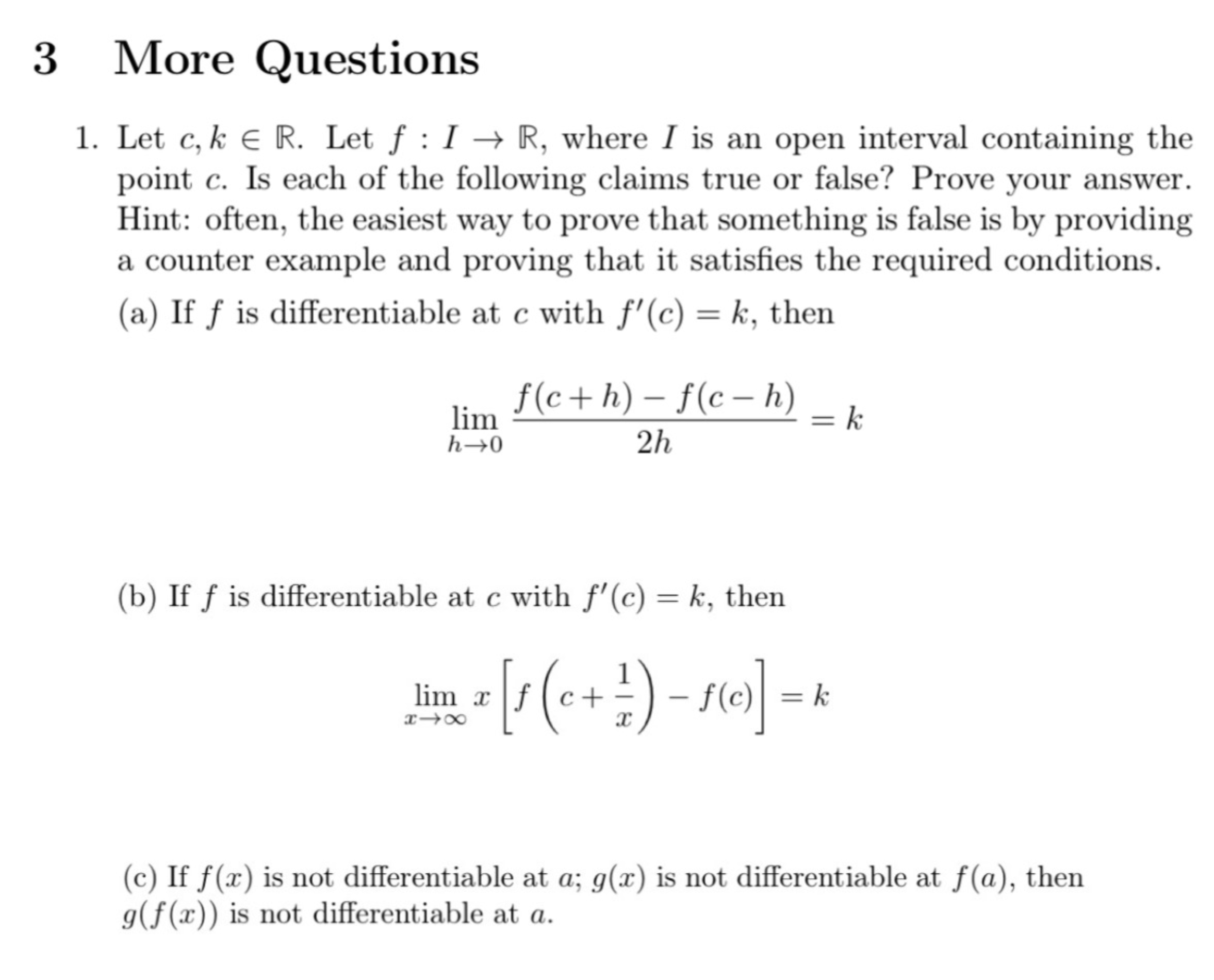 Solved 3 ﻿more Questionslet C Kinr Let F I→r ﻿where I Is