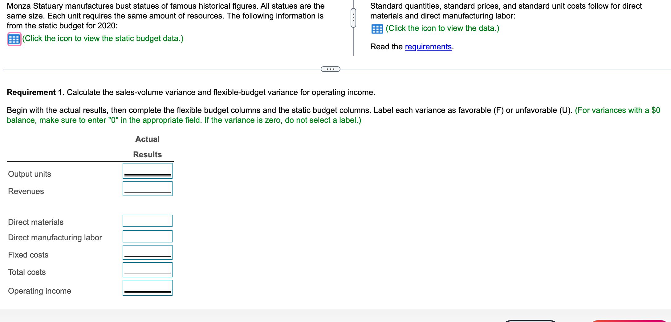 Solved Requirement 1. ﻿Calculate the sales-volume variance | Chegg.com