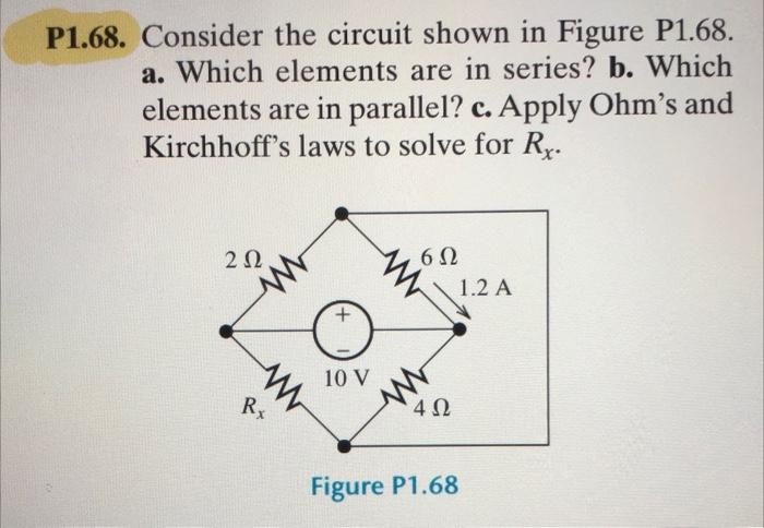 [Solved]: P1.68. Consider the circuit shown in Figure P1.68