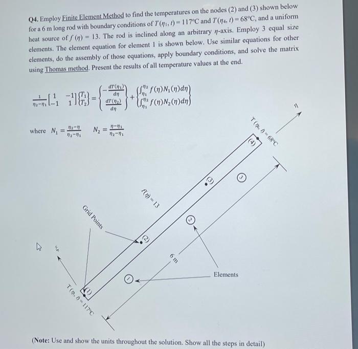 Solved Q4. Employ Finite Element Method to find the | Chegg.com