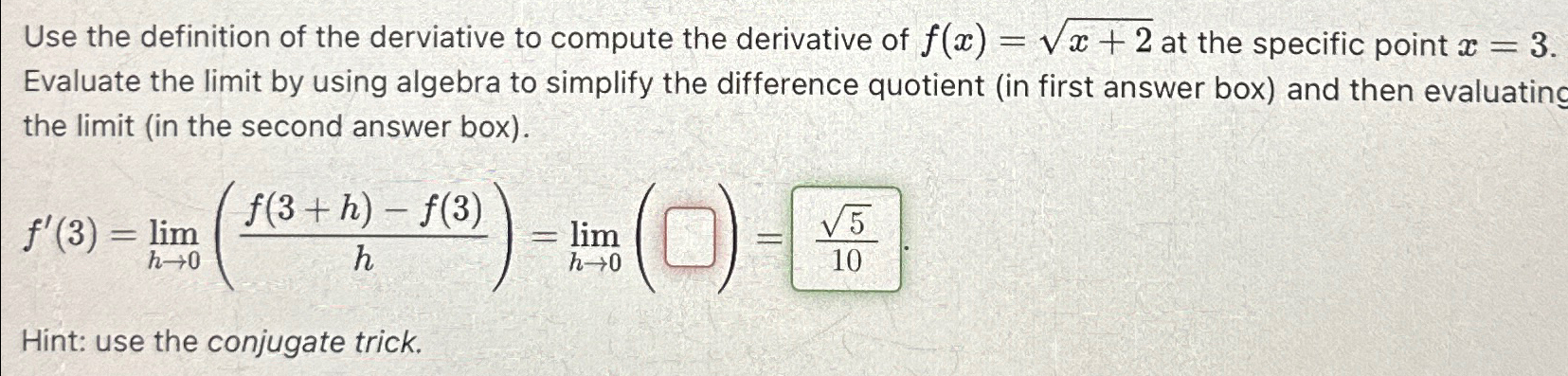 Solved Use the definition of the derviative to compute the | Chegg.com